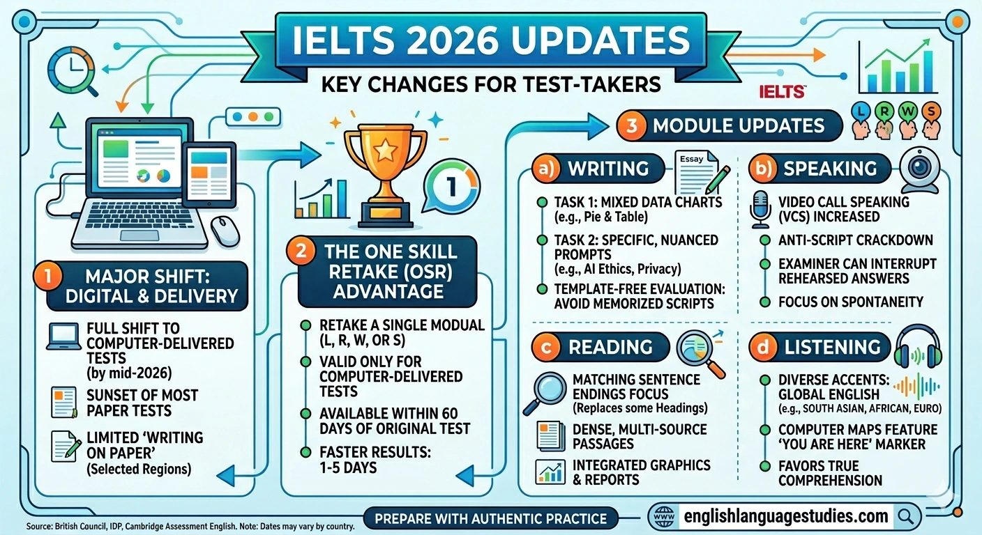 IELTS 2026 Updates: New Format Rules & Band Scoring Changes